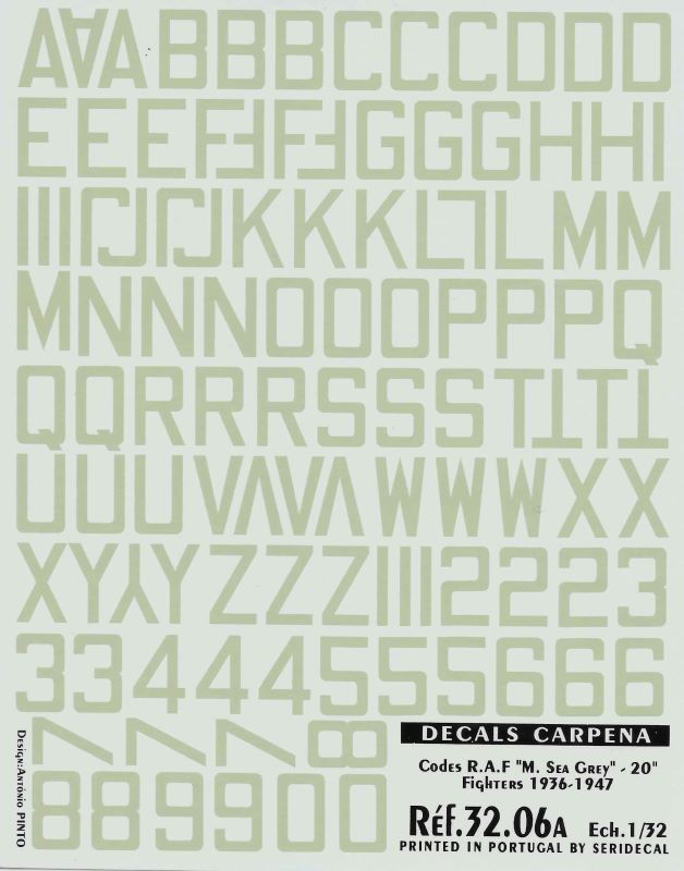 UK - 1/32 Decals-R.A.F. Codes - Fighters 1936-1947 32.06 – Synthetic ...